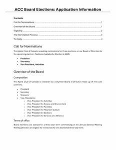 Board Application Information - Alpine Club of Canada